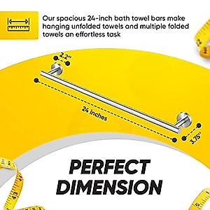 Above Mode – 24 Inch Sturdy Brushed Stainless Steel Towel Bar to Hang Your Towel Smoothly – Wall Mounted & Rust Proof Bathroom Towel Bar