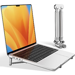Steklo Laptop Riser - Premium Cooling Stand, Portable Laptop Stand for 12-17.3" Compatible with All Laptops MacBook Pro Air, Ideal Travel Ergonomic Compact Aluminum Adjustable, Foldable Laptop Stand