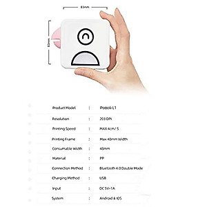 XXXDXDP Receipt Printer, Mini Blue-Tooth Thermal Photo Printer Pocket Note Receipt Printer (Color : D)