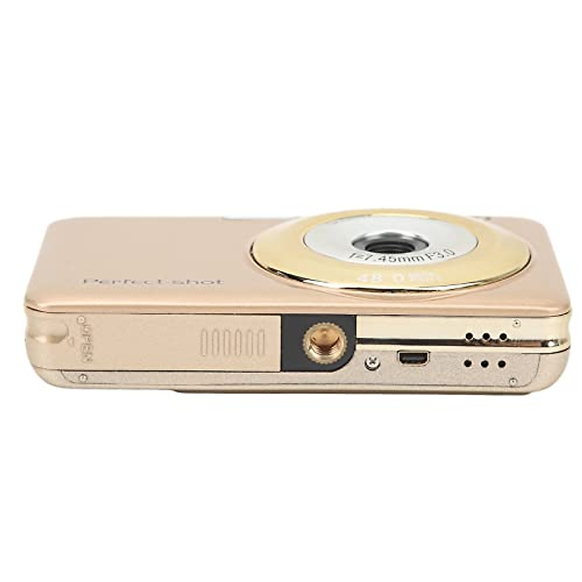 Jeanoko Children Digital Camera, Automatic White Balance 48MP Digital Camera Self Timer Single Shot 8X Optical Zoom Metal Continuous Shooting for Beginners(Gold)