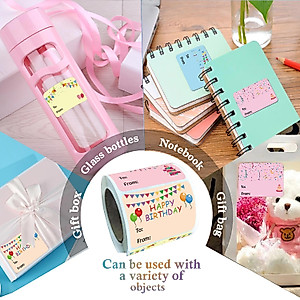 Happy Birthday Gift Tags Name Tags Stickers 1.5 x 2 Inch - Rectangle Christmas to from Labels Present Stickers Festival Birthday Stickers for Kids Party Favors Envelope Packages Seals 300 Pcs