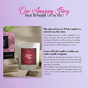 I Love You Surprise Candle with Diamond Inside | Foreverwick Candles | Scented Soy Candles Gifts for Women Anniversary Candle Wax | Romance Candles All-Natural Organic Soy Candle 14oz | 70h