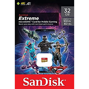 SanDisk 32GB Extreme for Mobile Gaming microSD UHS-I Card - C10, U3, V30, 4K, A1, Micro SD - SDSQXAF-032G-GN6GN
