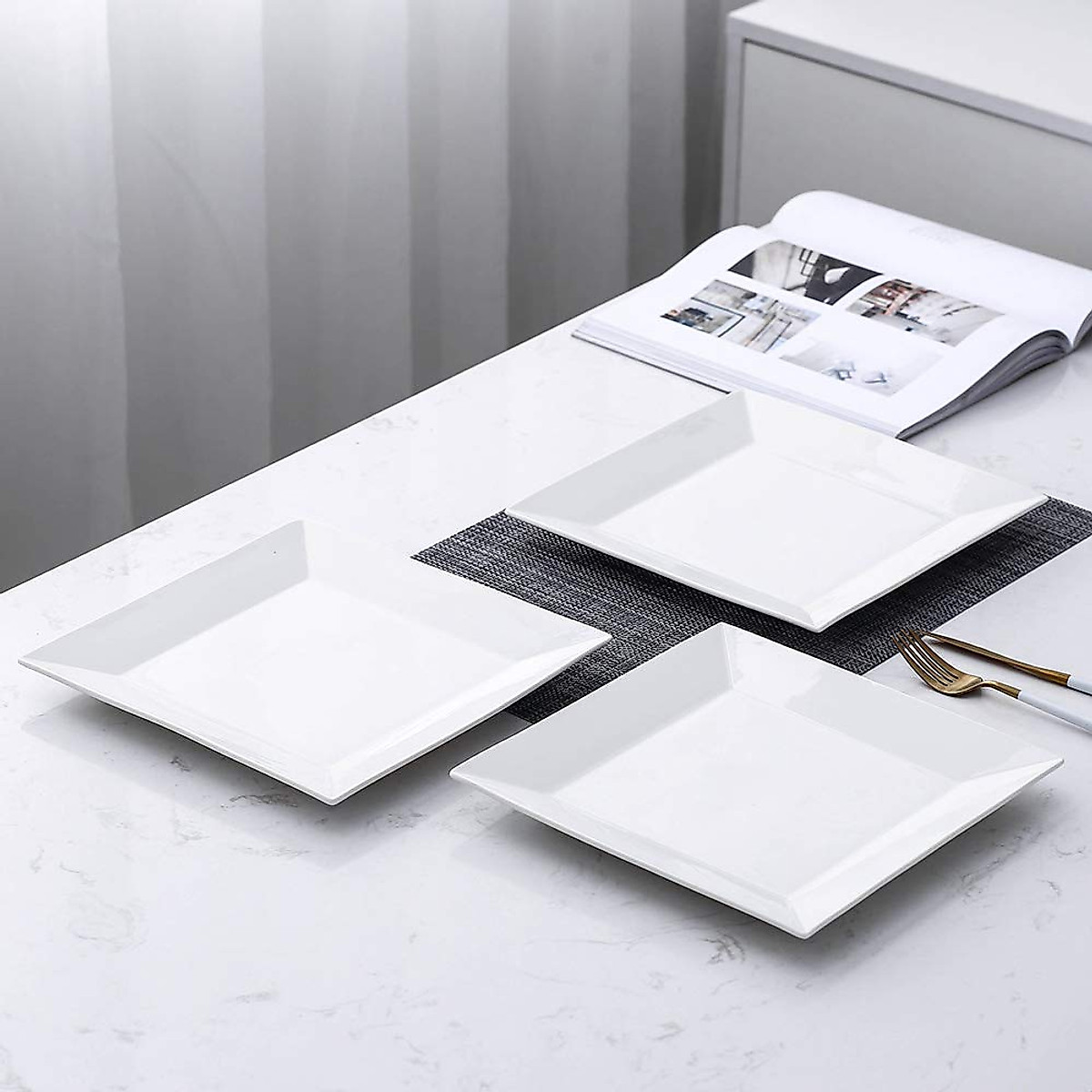 Porlien Classic Square 9.7-inch Dinner Plate Set of 3