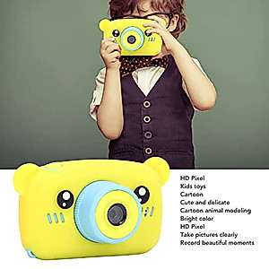 Children Camera, Digital Portable Rechargeable 2 Inch Display Kid Video Camera Birthday Gift for Outdoor Activity for Home Travel(Yellow)