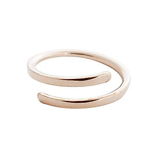 Honeycat Marigold Wrap Around Ring (adjustable between size 5, 6, 7, 8, 9) in Gold, Rose Gold, or Silver | Minimalist, Delicate Jewelry (Smooth, Rose Gold)