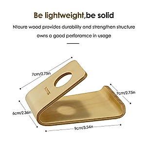 SAMDI Natural Minimalism Birch Small Wood Desk Cell Smartphone Mobile Phone Dock Holder Stand for Desk Stand Wooden Holder for iPhone 8 Plus X 6 6s 7 Plus 5 5s 5c,Wood iPhone Stand Dock Desktop, White