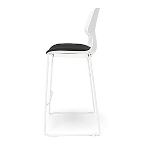 HON Basyx Contempo Guest Stool, 2 Pack, White/Black