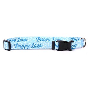 Yellow Dog Design Puppy Love Blue Dog Collar, Teacup-3/8 Wide and fits Neck Sizes 4 to 9", (PLB101)