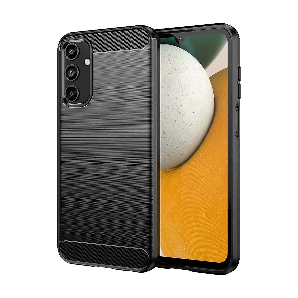 KOARWVC Phone Case for Samsung A15 Case, Galaxy A15 case with HD Screen Protectors, Carbon Fiber Shockproof Rugged Shield Soft TPU Back Cover Cases for Samsung Galaxy A15 (Black)