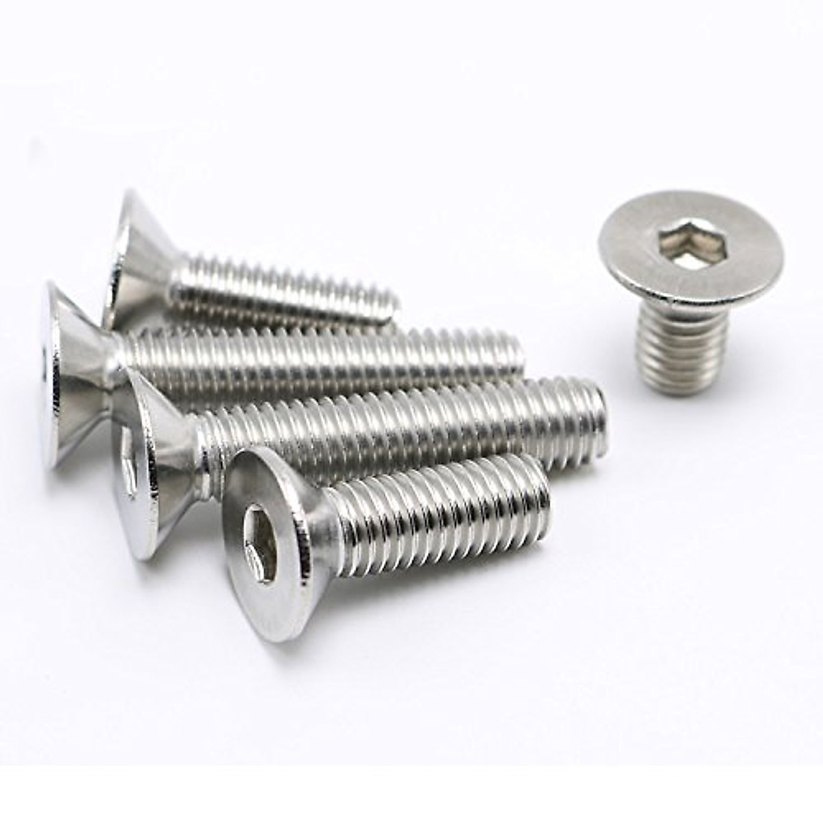 M4 x 60mm Flat/Countersunk Head Socket Screws,20 Pcs,Stainless Steel,Full Thread,Right Hand,Metric