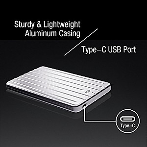 Silicon Power 1TB B75 Rugged Portable External SSD USB 3.2 Gen 1 (USB3.0) Write 430MB/s with USB Type A to Type C Connector, Silver