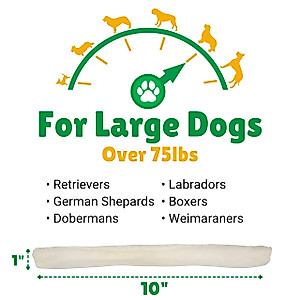 Lucky Premium Treats Plain Retriever Rawhide Sticks – All-Natural Rawhide Dog Treats for Large Dogs, Gluten Free Premium Large Dog Treats (14 Chews)