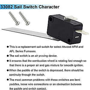 33082 SVC Df Sail Sw W/Brkt M/L Kit for Select Dometic Atwood RV Furnace Sail Switch