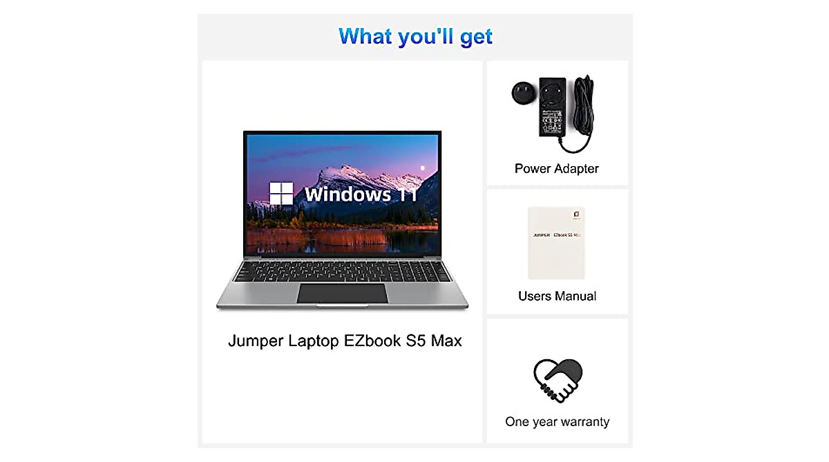 jumper 16" Laptop - Intel N100, 16GB RAM, 512GB SSD