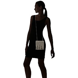 Vince Camuto Womens Bijou Minauderie Clutch, Black Satin, One Size US