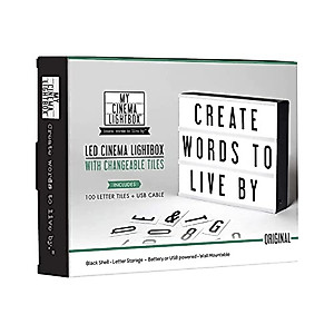 My Cinema Lightbox - Cinema Light Box, 12"x9" - Light Box with 100 Letters and Numbers - Personalised Light Box Sign, DIY Light Box Signs, Cinematic Color Changing