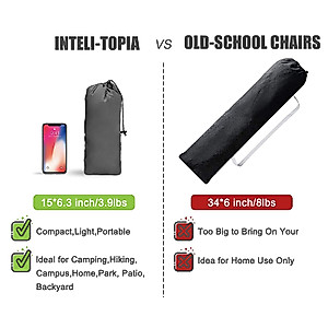 Hammock Chair, Portable Large Hanging Rope Swing - Lightweight Nylon Parachute -Max 500 Lbs - Detachable Metal Support Bar Hammock Chair Swing for Outdoor, Indoor, Camping, Beach (Grey & Sky Blue)