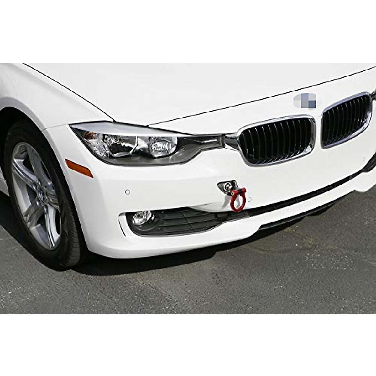 iJDMTOY Red Track Racing Style Tow Hook Ring Compatible With BMW 1 2 3 4 5 X1 X3 X4 X5 X6 Series, Compatible With MINI Cooper F54 F55 R60 R61, Made of Lightweight Aluminum