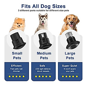 HOOLOP Dog Nail Trimmer Upgraded,Professional Rechargeable 3-Speeds Pet Nail Grinder for Small Medium Large Dogs Quiet with Led Light Cordless