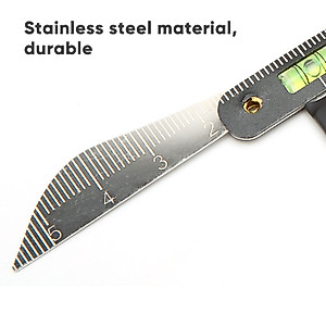 Eyebrow Ruler, Eyebrow Caliper Measuring Tool Eyebrow Shaper Stencil Stainless Steel Semi‑Permanent Eyebrow Makeup Template Ruler Tens Machine(Ⅳ (level balance ruler))