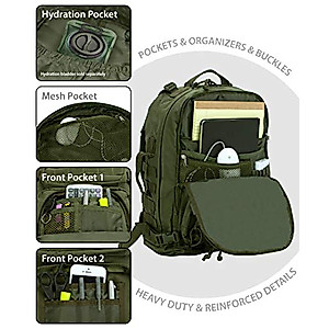 Rockland Military Tactical Laptop Backpack, Green, Large