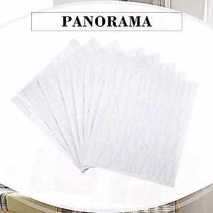 8 Sheets Vinyl Letter Stickers Waterproof Self Adhesive Letter Numbers Alphabet Modern Mailbox Numbers Sticker for DIY Mailbox House Home Business Address(2 Inch,White)