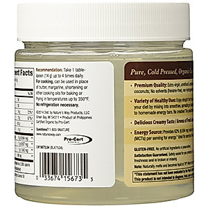 Natures Way Coconut Oil, Extra Virgin, Organic, 16 Ounces Each (Pack of 2)