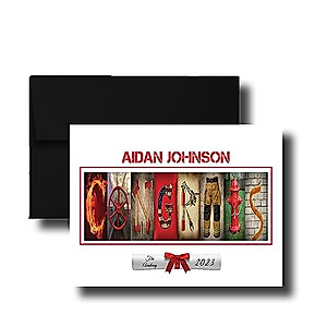 Fire Academy Graduation Card Personalized, Firefighter, Volunteer, Class of 2023, Congrats, Congratulations Graduate First Responder (White)