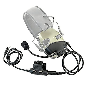 TSVISIONCORE Microphone & PTT for Howard Leight Impact Sports Noise Cancelling Headphones Airsoft (Black)
