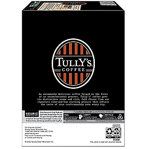 Tully's Coffee Hawaiian Blend Keurig Single-Serve K-Cup Pods, Medium Roast Coffee, 96 Count (4 Packs of 24)