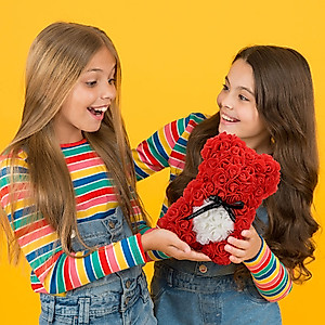 YWBG Rose Bear Gifts for Women, Mothers Day Rose Teddy Bear Gifts for Women Mom, Artificial Flower Teddy Bear Valentines Day Gifts for Girlfriend Wife Her, Birthday Gifts for Mom Women Sister