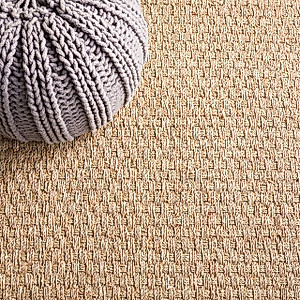 SAFAVIEH Natural Fiber Collection X-Large Area Rug - 11' x 15', Natural & Grey, Border Basketweave Seagrass Design, Easy Care, Ideal for High Traffic Areas in Living Room, Bedroom (NF114P)