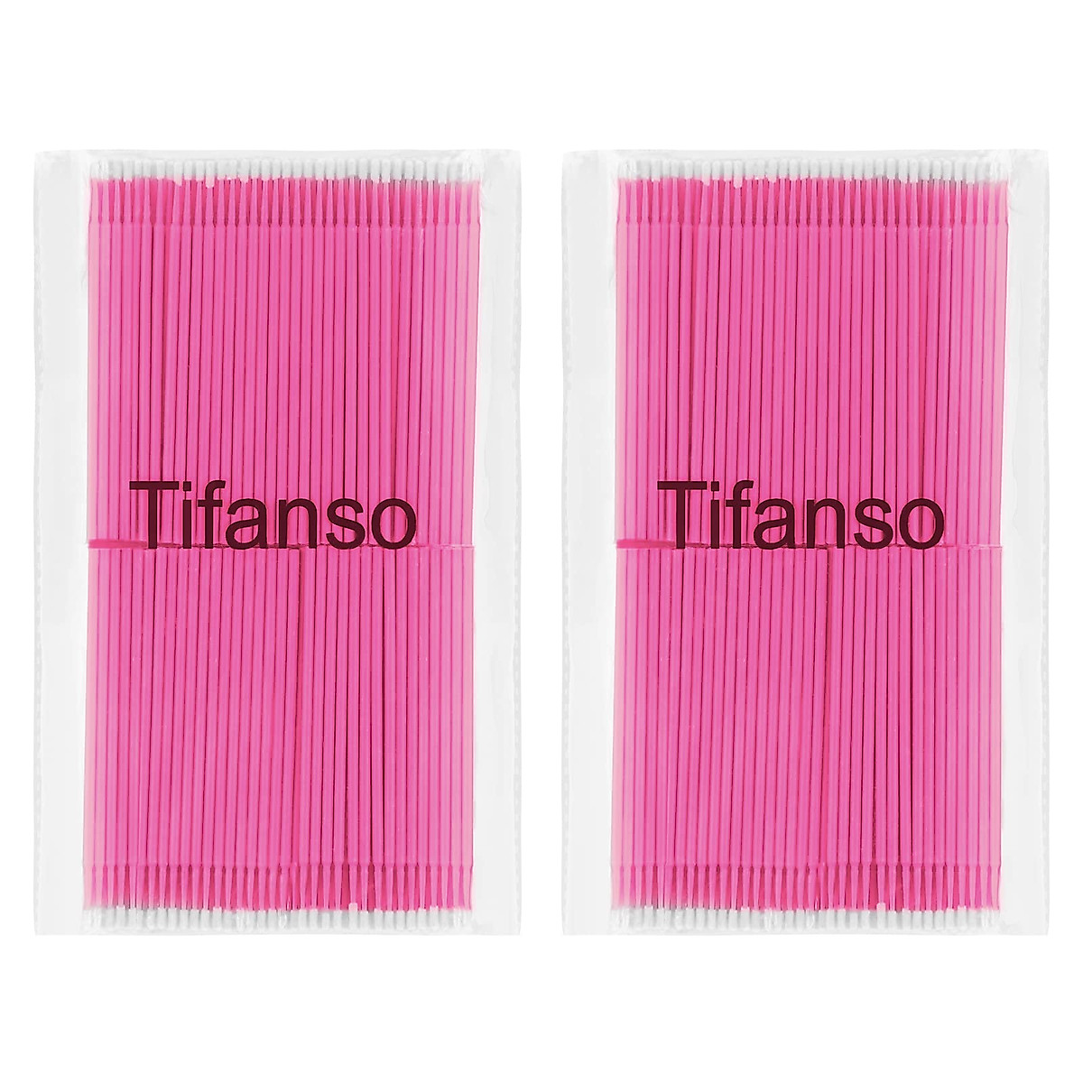 tifanso 400PCS Micro Cotton Swabs, Micro Swabs for Eyelash Extension, Disposable Micro Applicator Brush Micro Eyelash Swabs Pink(Head Diameter: 2.0mm)