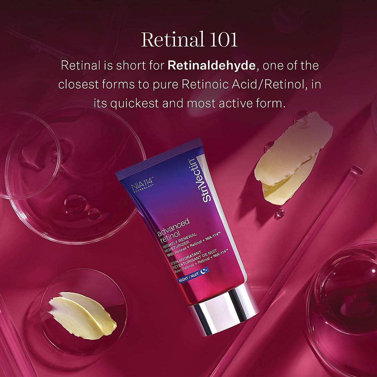 StriVectin Advanced Retinol Intensive Night Moisturizer, Targets Visible Signs of Aging for Healthier Skin, 1.7 Fl Oz