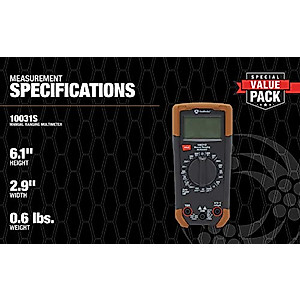 Southwire 10037K Electrical Test Kit with Full-Function Multimeter Non-Contact Voltage Detector and Outlet Tester Includes Test Leads and Batteries,Brown