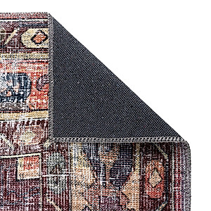 Rugs.com Maahru Collection Washable Rug – 2' x 3' Pink Low-Pile Rug Perfect for Entryways, Kitchens, Breakfast Nooks, Accent Pieces