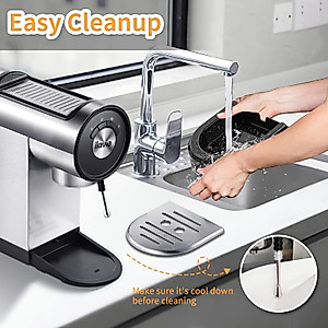 ILAVIE Espresso Machine with Steamer, 20Bar Espresso Coffee Machine with 30 oz Removable Tank for Cappuccino, latte, Compact Espresso Maker for Home Office, 1250W