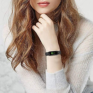 Miya System Ltd Metal Band for Mi Band 5, Solid Stainless Steel Band Replacement Adjustable Watchband Strap Bracelet for Xiaomi Mi Band 5 (Black)