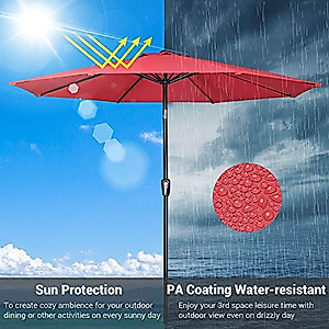 Yescom 10Ft UV50+ Aluminum Outdoor Table Patio Umbrella with Crank Tilt 3000PA Sunshade Deck Yard Garden Pool Balcony