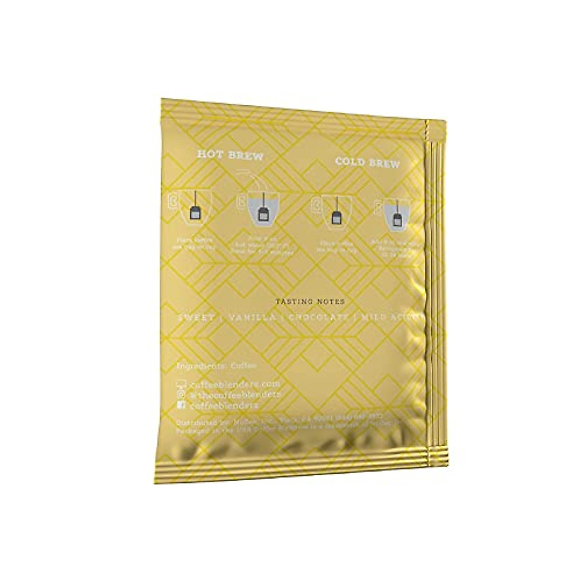 Coffee Blenders Tea Bag Coffee - Colombian Flavor 10 Count Single Serve Instant Coffee, Portable Drip T-Bag Packets, Convenient Fast Fresh Simple