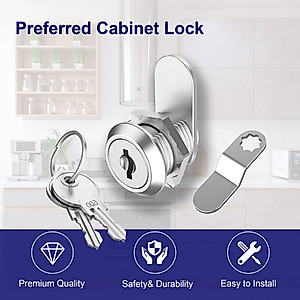 Jayseon 3 Pack Mailbox Lock Cabinet Locks with Key, RV Cam Lock 5/8" Keyed Alike, Mailbox Locks Replacement for Drawer Toolbox RV Storage Door, Zinc Alloy