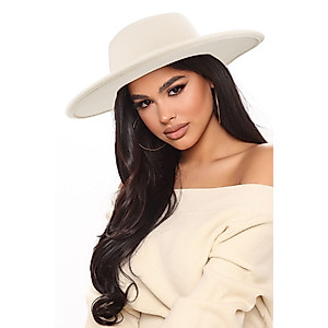 Women Men Classic Felt Fedora Hat Wide Brim Flat Top Boater Hat