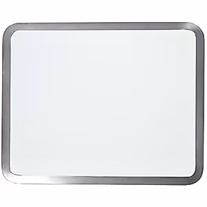 Vance 12 X 15 inch White Built-in Surface Saver Tempered Glass Cutting Board with Stainless Steel Frame | Best Kitchen Chopping Board for Food Prep | BPA-Free | Non-Porous