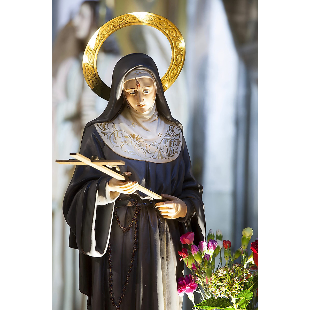 SAINT RITA FROM CASCIA MEDAL - THE PATRONESS OF LOST AND IMPOSSIBLE CAUSES - 100% MADE IN ITALY (Round Shape)