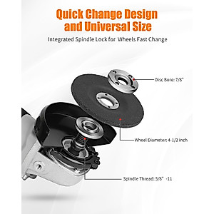 AVID POWER Cordless Angle Grinder with 4-pole Motor, 20V Cordless Grinders Tools w/3.0A Battery & Fast Charger, 4-1/2 Inch Grinding Wheels, Cutting Wheels, Flap Discs and Auxiliary Handle - Grey