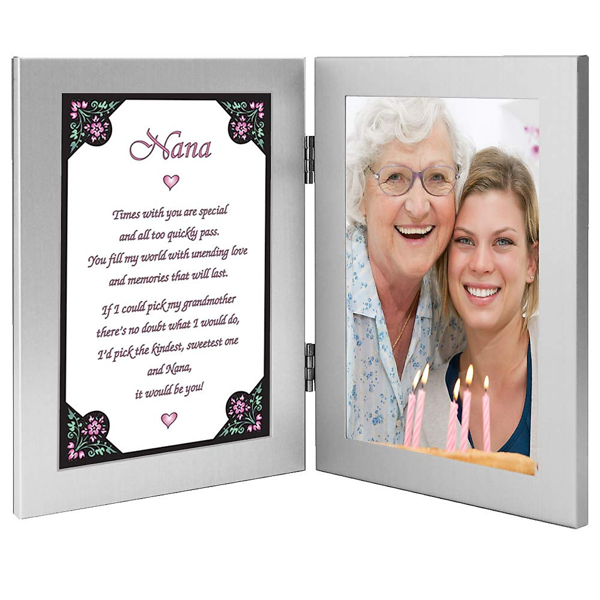 Poetry Gifts Nana Sweet Poem from Grandchild for Birthday or Mother's Day, Add 4x6 Inch Photo to Attached Frame