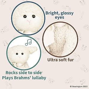 Bearington Baby Blessings Lullaby Musical Lamb White Plush Stuffed Animal, Adorable, Soft and Cuddly, Great Gift for Kids of All Ages, Birthdays, Holidays and Special Occasions Like Easter, 12 inches