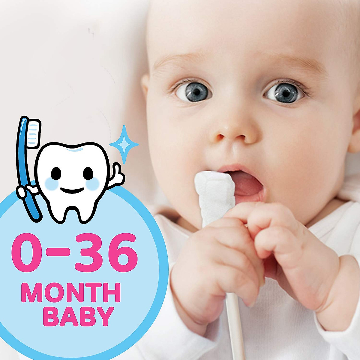 Baby Toothbrush, Baby Tongue Cleaner, 40Pcs Disposable Infant Toothbrush Clean Baby Mouth, Gauze Toothbrush Infant Oral Cleaning Stick Dental Care for 0-36 Month Baby + Free 1Pcs finger toothbrush