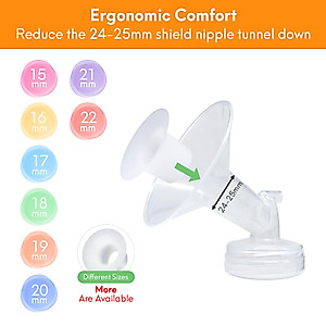 LOZAEVE 21mm Silicone Flange Insert, Reduce 24mm Flange Tunnel Down to 21mm, Medela, for Spectra, Momcozy S9 S10 S12 Pro, Paruu P10 R12 P3, kmaier, TSRETE, MomMed, NaNaLazy, NIRGU, Onlyeah, MomWills